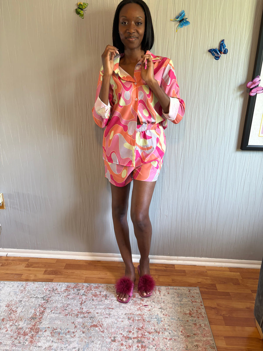 New - Whimsical Pink Short PJs – Lavender Wisp Lingerie